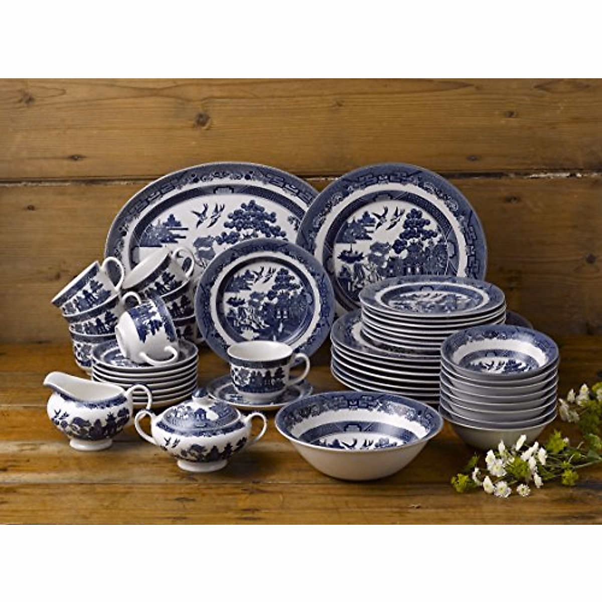 Johnson Brothers Willow Blue 20 Piece Dinnerware Set, Service for 4