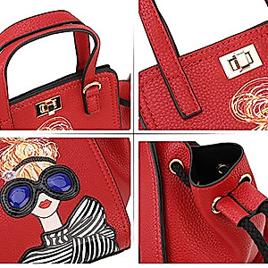 ENJOININ Novelty Lady Face Purses and Handbags for Women Funky Top Handle Satchel Tote Crossbody Shoulder Bags