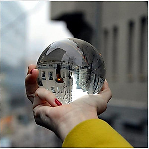 VEKDONE Men Tops Optical Glass Reflective Spheres, K9 Crystal Sphere Ball, Decor Photography Ball, Clear Contact Juggling Ball, No Stand (100mm)