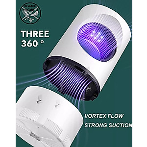 Electric Mosquito & Fly Killer, Mosquito Killer Trap, Bug Zapper, Child Safe, White, Mosquito Trap Outdoor and Indoor, Patio (White)