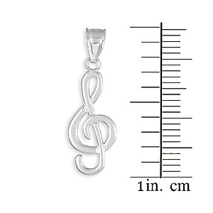 Music Jewelry 925 Sterling Silver Treble Clef Pendant