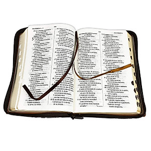 Biblia Letra Grande Tamaño Manual con Cierre Imitacion Piel Marron con Concordancia e Index Reina Valera 1960