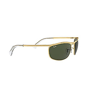 Ray-Ban RB3119 Olympian Rectangular Sunglasses, Gold/G-15 Green, 62 mm