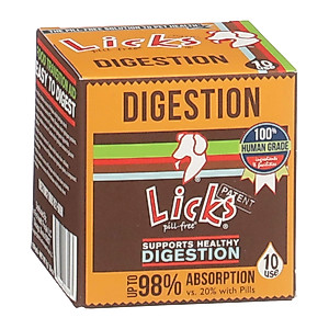 Licks Pill Free Dog Digestion - Dog Gut Health and Gas Relief - Bloating Relief and Digestion Supplement for Dogs - Dog Health Supplies - Gel Packets - 10 Use