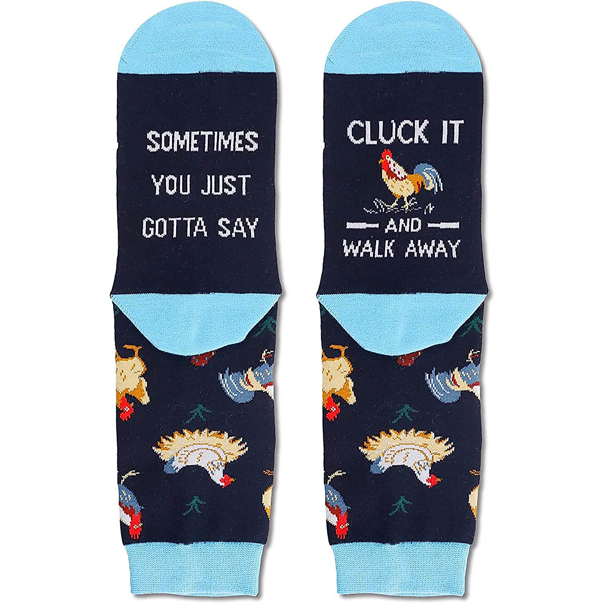 Zmart Chicken Socks Women Rooster Socks With Sayings Farm Animal Socks, Funny Chicken Mom Rooster Lover Gifts Men