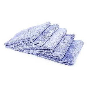 The Rag Company - Eagle Edgeless 350 (5-Pack) Professional Korean 70/30 Blend Super Plush Microfiber Detailing Towels, 350GSM, 16in x 16in, Lavender