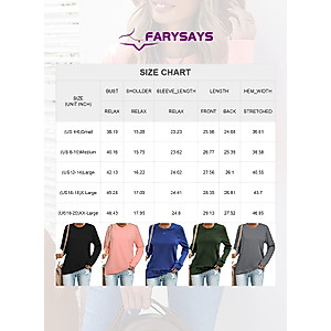 FARYSAYS Women's Winter Clothes for Women Casual Crewneck Sweatshir Long Sleeve Solid Color Shirt Soft Lightweight Loose Tops Pink Small