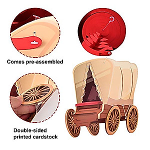 TMCCE Wild West Cowboy Western Hanging Swirls Foil Western Party Decoration Western Cowboy Theme Party Photography Backdrop Supplies 44Ct