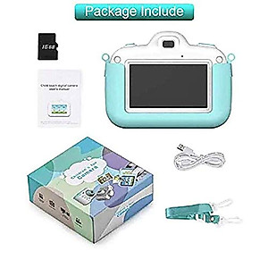 LKYBOA Kids Camera, Digital Camera for Kids Gifts, Camera for Kids 3-10 Year Old 3.0 Inch Touch Large Screen with 16GB SD Card, USB Charging Kids Camera (Color : Blue)