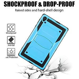 Koolbei Soatuto for Alcatel Joy Tab 2 TCL 9048S Case Shockproof Kids Friendly Rugged Sturdy Armmor Built-in Kickstand Tablet 2020 Model 9032Z 8 inch (Blue)