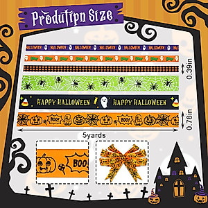 6PCS Satin Ribbons - Halloween Decor Ribbons for Party, Carnival, Gift Wrap, Hanging Decoration - Indoor/Outdoor Craft Supplies - 5 Yards
