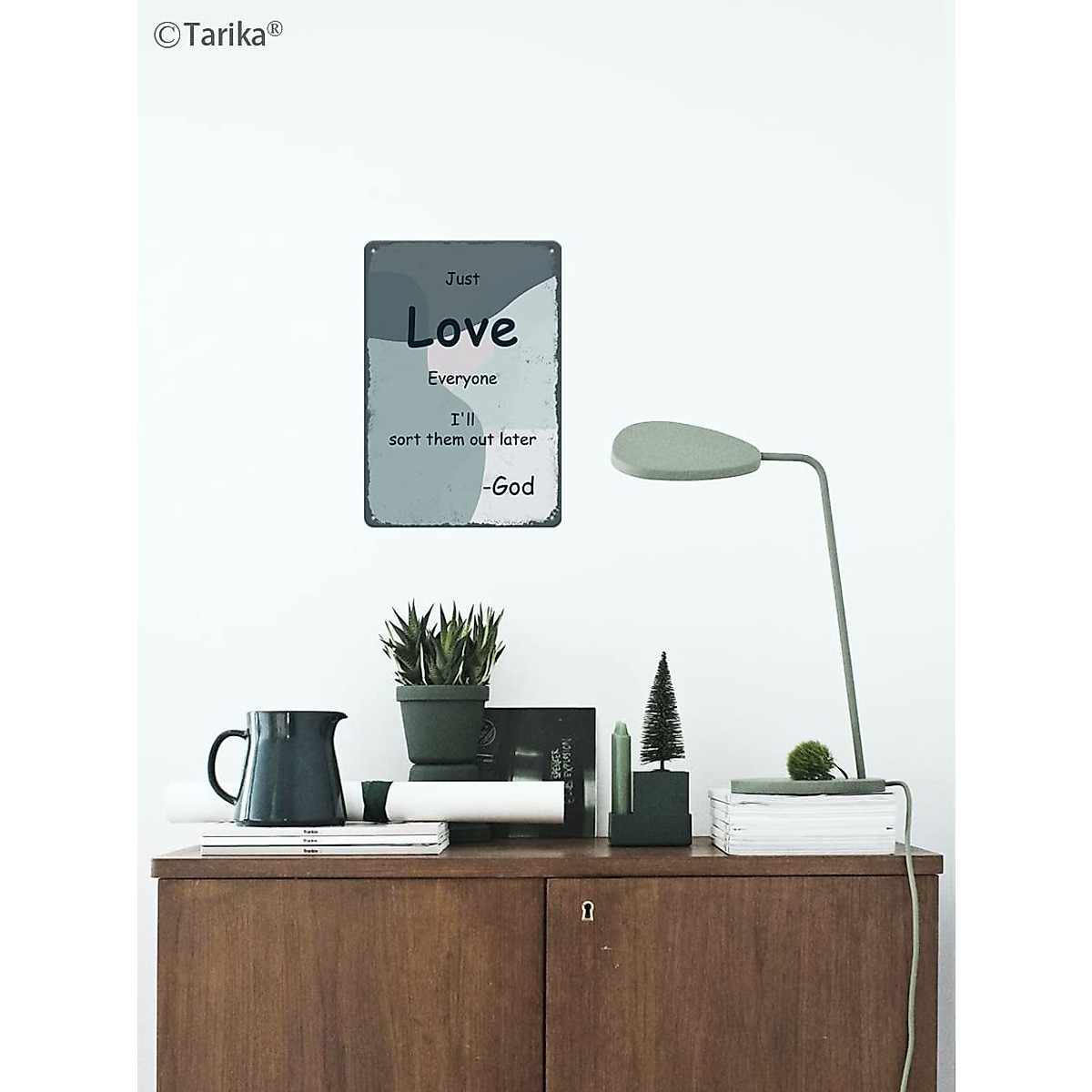 Just Love Everyone I'll Sort Them Out Later God 8X12 Inch Retro Look Tin Decoration Painting Sign for Home Kitchen Bathroom Farm Garden Garage Inspirational Quotes Wall Decor