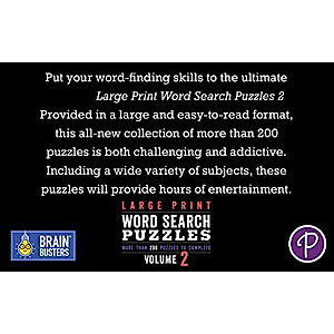 Large Print Word Search Puzzles Volume 2: Over 200 Puzzles to Complete with Solutions - Include Spiral Bound / Lay Flat Design and Large to Extra-Large Font for Word Finds (Brain Busters)