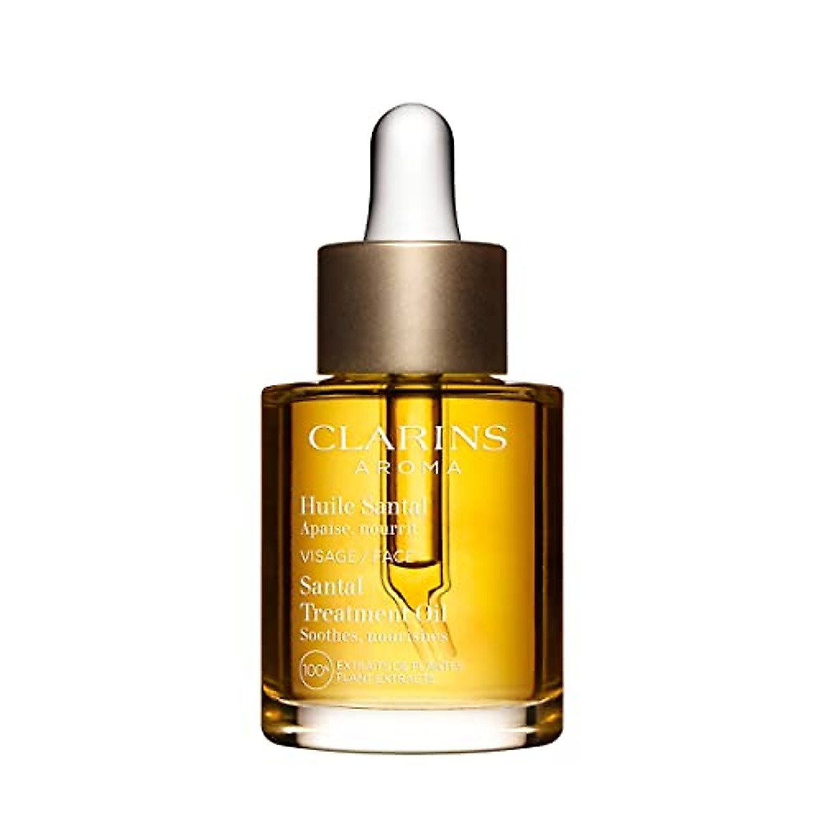 Clarins Santal Face Treatment Oil | Hydrates, Smoothes and Comforts Skin | Calms Redness and Irritations | Visibly Minimizes Fine Lines | Skin Is Immediately Soft* | 100% Natural Plant Extracts