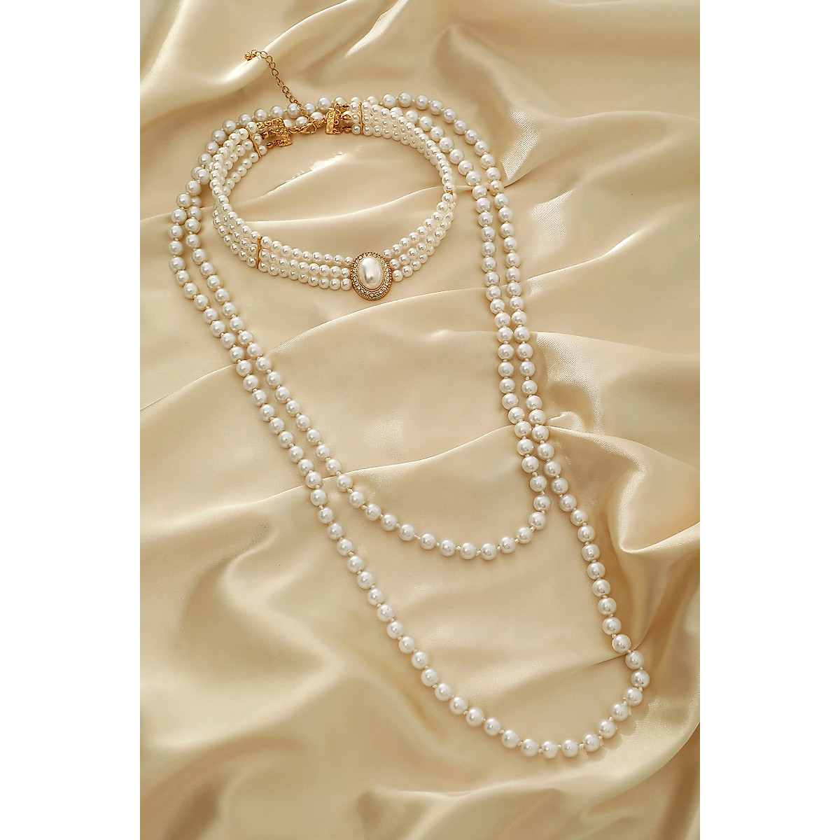 BABEYOND US-pearlchokerlonglace-set