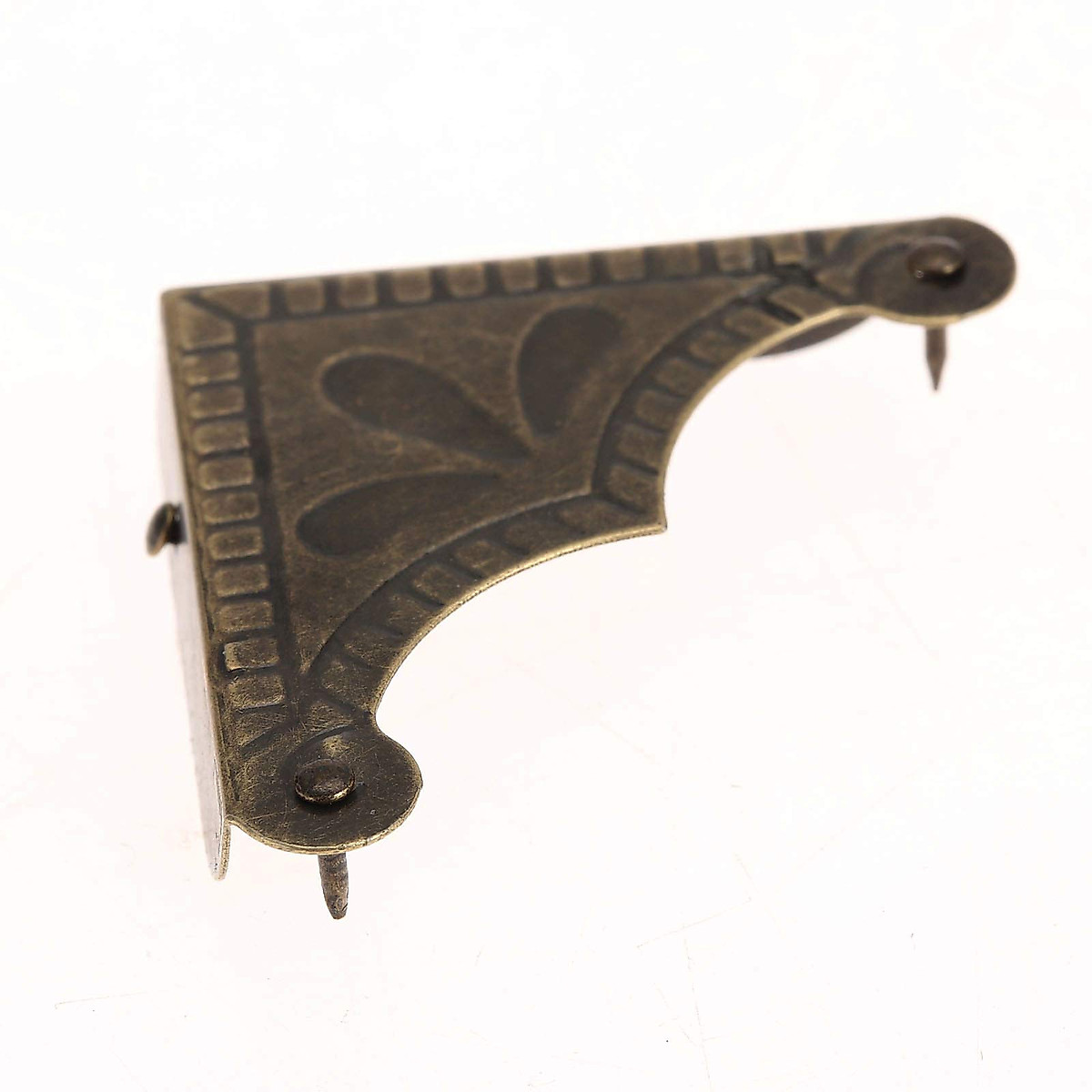 dophee Antique Brass Box Corner Covers, Decorative Corner Protectors Guards Edge Covers for Jewelry Box Chest Table Desk Photo Frame Panal, 1.53"x1.53"x1.97"(12-Pack)