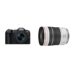Canon EOS R8 Full-Frame Mirrorless Camera w/RF24-50mm F4.5-6.3 is STM Lens, 24.2 MP, 4K Video, DIGIC X Image Processor, Subject Detection & Tracking, Compact and RF70-200mm F4 L is USM (4318C002)