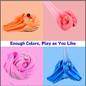 7 Pack Cloud Slime Kit, Scented Slime Stress Relief Toy for Girls and Boys, Soft and Non-Sticky, Party Gift and Birthday Gift, Kid Play Education Fun Toys