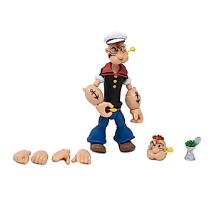 Boss Fight Studio Popeye the Sailor Man Popeye Classics Wave 1 Action Figure – Highly Articulated Figurine with Accessories Including Can of Spinach, Alternate Hands and Head, and Removable Hat - 1:12