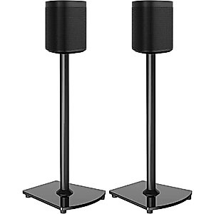 Speaker Stands Designed for Sonos Speakers Pair, Floor Speakers Stands for Sonos One, One SL, Play:1 Play:3 Play:5 Heavy Duty Floor Speaker Mount with Cable Management Black