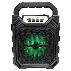 FM Radio TF/USB MP3 Player Bluetooth Portable Speaker Rechargeable-Black
