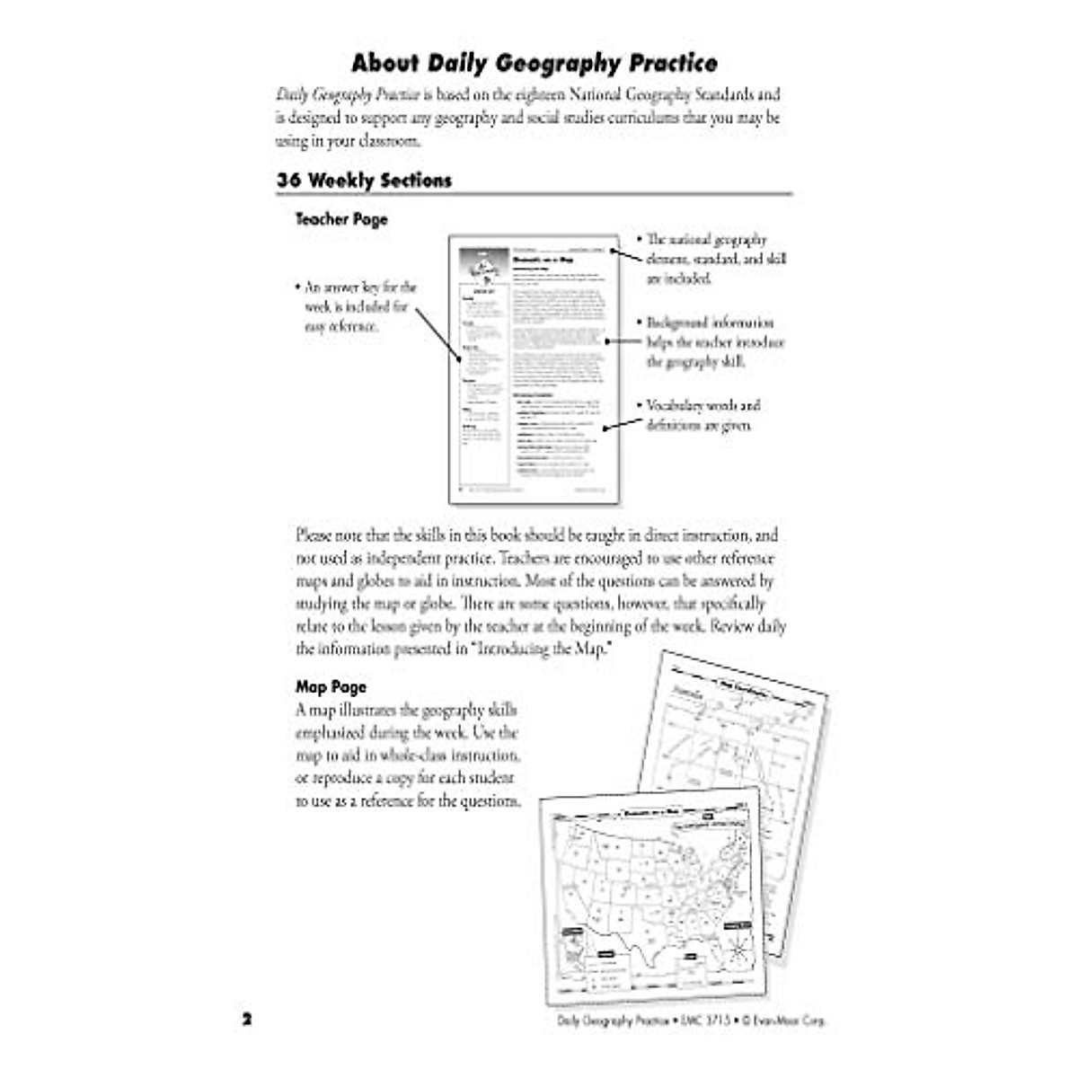 Evan-Moor Daily Geography Practice, Grade 6, Homeschooling and Classroom Resource Workbook, Reproducible Worksheets, Teaching Edition, Downloadable Maps, USA, World, Continents, Oceans, Countries