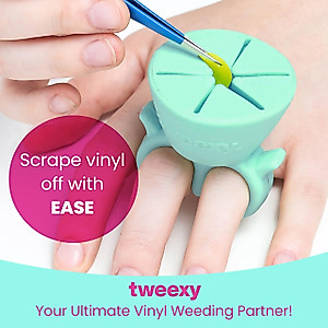 tweexy Craft Vinyl Weeding Scrap Collector Ring for Heat Transfer Vinyl, HTV Crafting Adhesive Paper Sheets Holder (Mint)