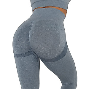 Bblulu Women's Butt Lift Seamless Leggings Tummy Control Compression Yoga Pants Running Sport Tights 4 Way Stretch Leggings