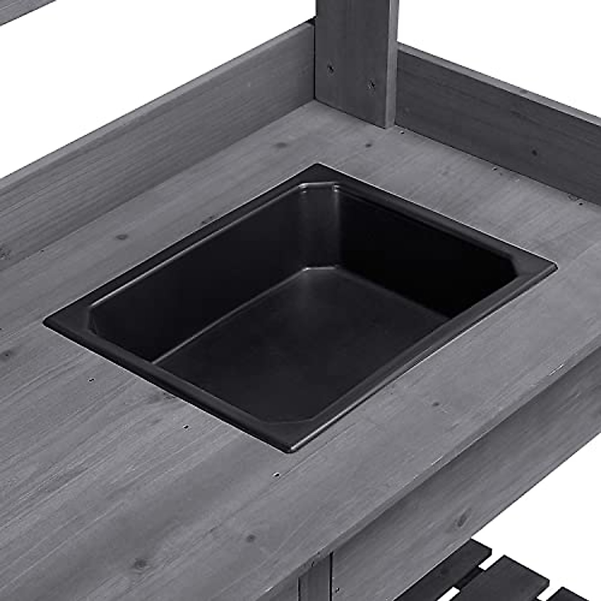 Topeakmart 45.2x17.7x47.6'' (LxWxH) Potting Benches Outdoor Garden Potting Table Work Bench with Removable Sink Drawer Rack Shelves Work Station, Gray
