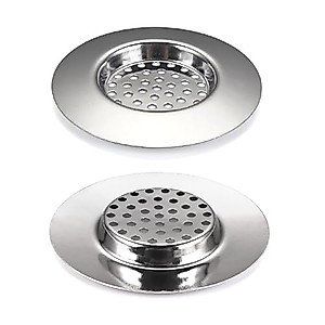 Sink Drain Strainer, 3 Inch Diameter Stainless Steel Clog Prevention Easy to Clean Bathroom Sink Stopper Filter, Multifunctional Kitchen Sink Drain Strainer for Bathtub