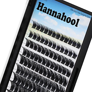 Hannahool 120pcs D Curl Individual Wide Stem Cluster DIY Eye Lashes Extensions Mixed 10-12-14-16mm/14-16-18mm/12-14-16mm Makeup Dramatic Volume Lashes (mixed 10-12-14-16mm)