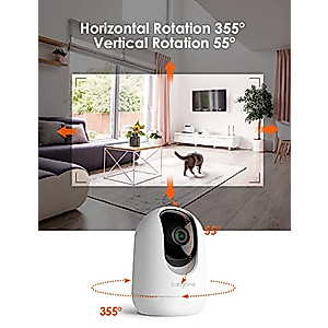 BabyTime Pet Camera, Indoor 2K 360° Wi-Fi Smart Camera with Night Vision, Motion Detection, Two-Way Audio, Compatible with Alex