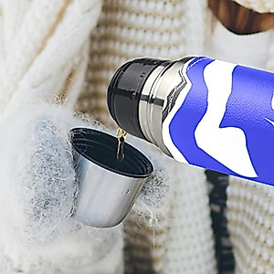 Stainless Steel Leather Vacuum Insulated Mug Abstract Texture Thermos Water Bottle for Hot and Cold Drinks Kids Adults 16 Oz
