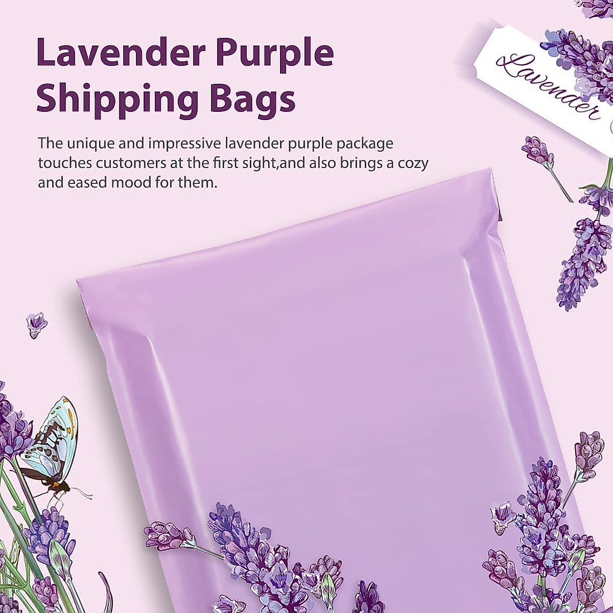 Fuxury Poly Mailers 14.5x19 Inch 100 Pcs, Waterproof Shipping Bags for Clothing, Strong Adhensive Shipping Envelopes for Small Business Suppliers, Self Seal Mailers Poly Bags Mailing Envelopes Purple