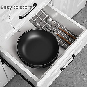 GEHE Pasta Bowls 34oz, 8.6" Large Salad Bowls, Bamboo Fiber Pasta Bowls Set of 6, Kitchen Serving Bowls for Pasta, Salad, Cereal, Noodles, Dessert, Soup and Dishwasher Safe, House-warming Gift