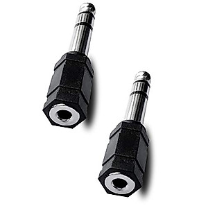 6.35mm Male to 3.5mm Female Headphone Stereo Audio Connector (2 Pack)