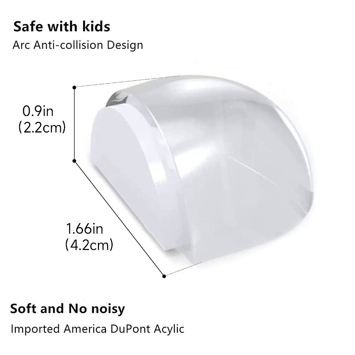 HAUSPROFI Doorstop, Self-Adhesive Door Stopper for Wall Protection Door Buffer Floor Stop for The Home and Office Wall Protector - Clear 4pcs，L:1.66,W:1.57,H:0.9(inch)