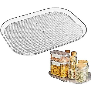 Square Lazy Susan Organizer for Refrigerator，Square Lazy Susan Turntable for Refrigerator,Condiment Organizer，Ldeal for Kitchens, Cabinets, Dining Tables, Refrigerators Organizer Tray