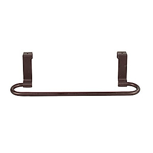 Spectrum Diversified Euro Bar Over The Cabinet Door Rack with Padded Brackets, No Installation Kitchen Rack & Bathroom Towel Stand, Bronze