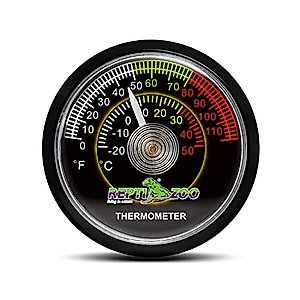 REPTI ZOO Reptile Terrarium Thermometer,Dial Gauges Pet Rearing Box Thermometer Celsius and Fahrenheit