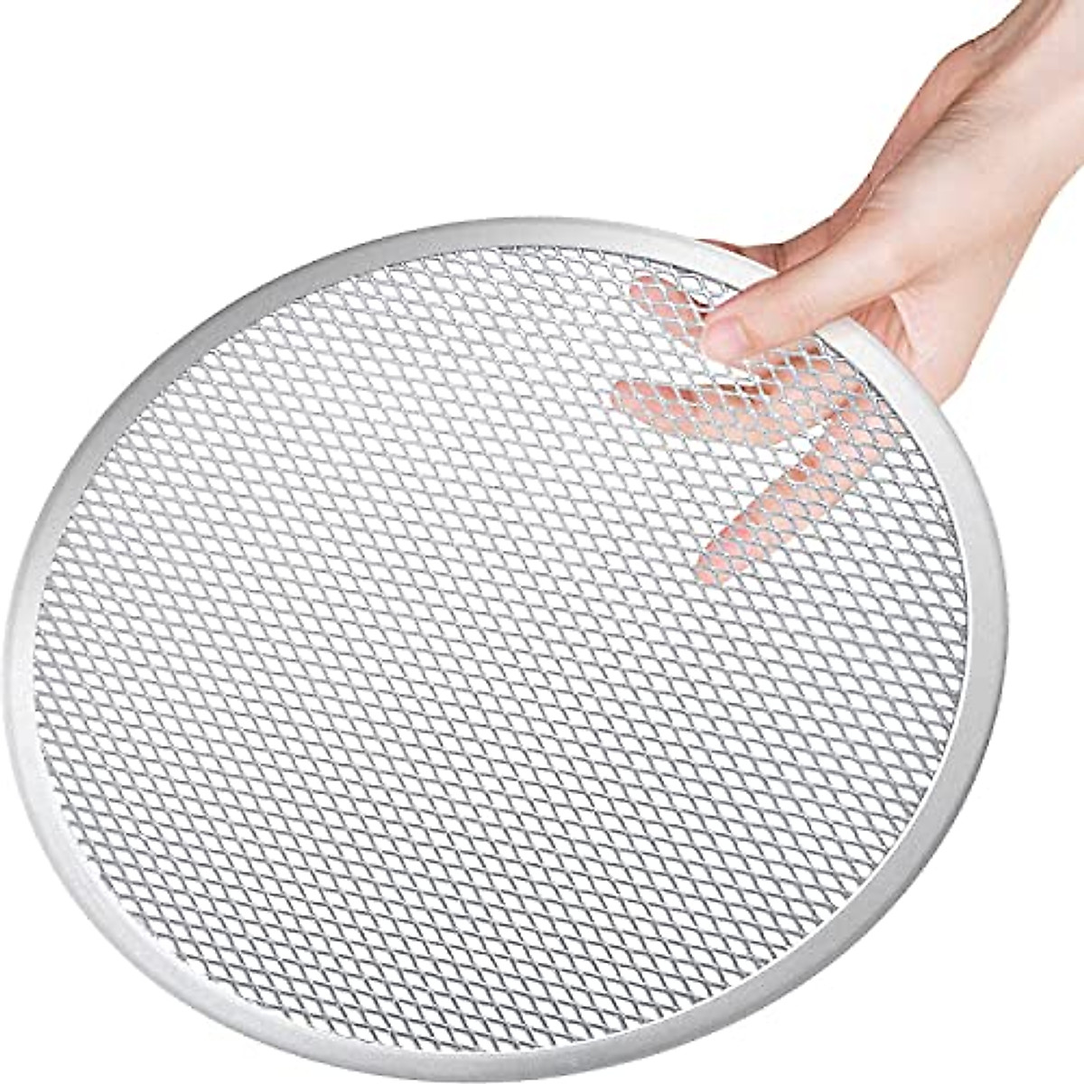 RHBLME 3 Pack Aluminum Alloy Pizza Baking Screen, 12 Inch Pizza Screen Restaurant-Grade Baking Screen for Oven, Round Pizza Crisper Tray Pizza Baking Tray for Home Kitchen, BBQ, Seamless