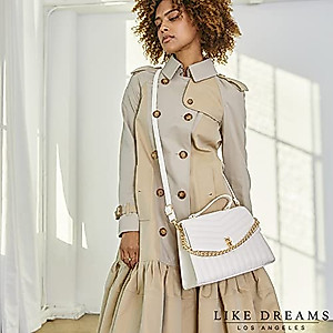 Like Dreams Classic Fashion Purses for Women Quilted Vegan Leather Satchel Top Handle Handbag (Yellow)