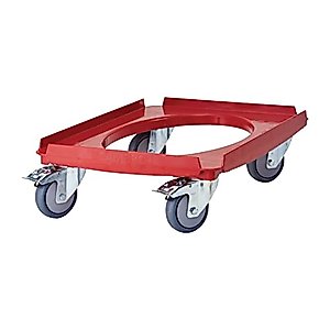Cambro CD3253EPP158 Cam Dolly for Cam GoBoxes (550 lb. Load Capacity), Hot Red