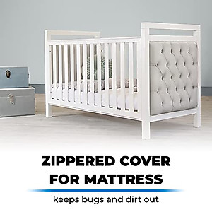 Deluxe Vinyl Zippered Crib Mattress Cover Full Encasement 28" x 52" Standard Size Waterproof (28" x 52", Zippered Crib Mattress Cover)