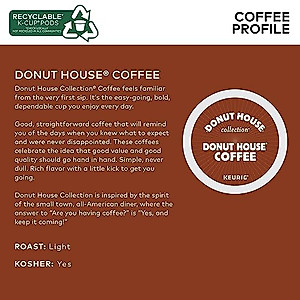 Donut House Collection Donut House Coffee Keurig Single-Serve K-Cup Pods, Light Roast Coffee, 96 Count (4 Packs of 24)