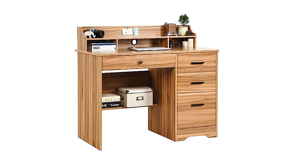 Farmhouse Computer Desk with Storage for Home Office