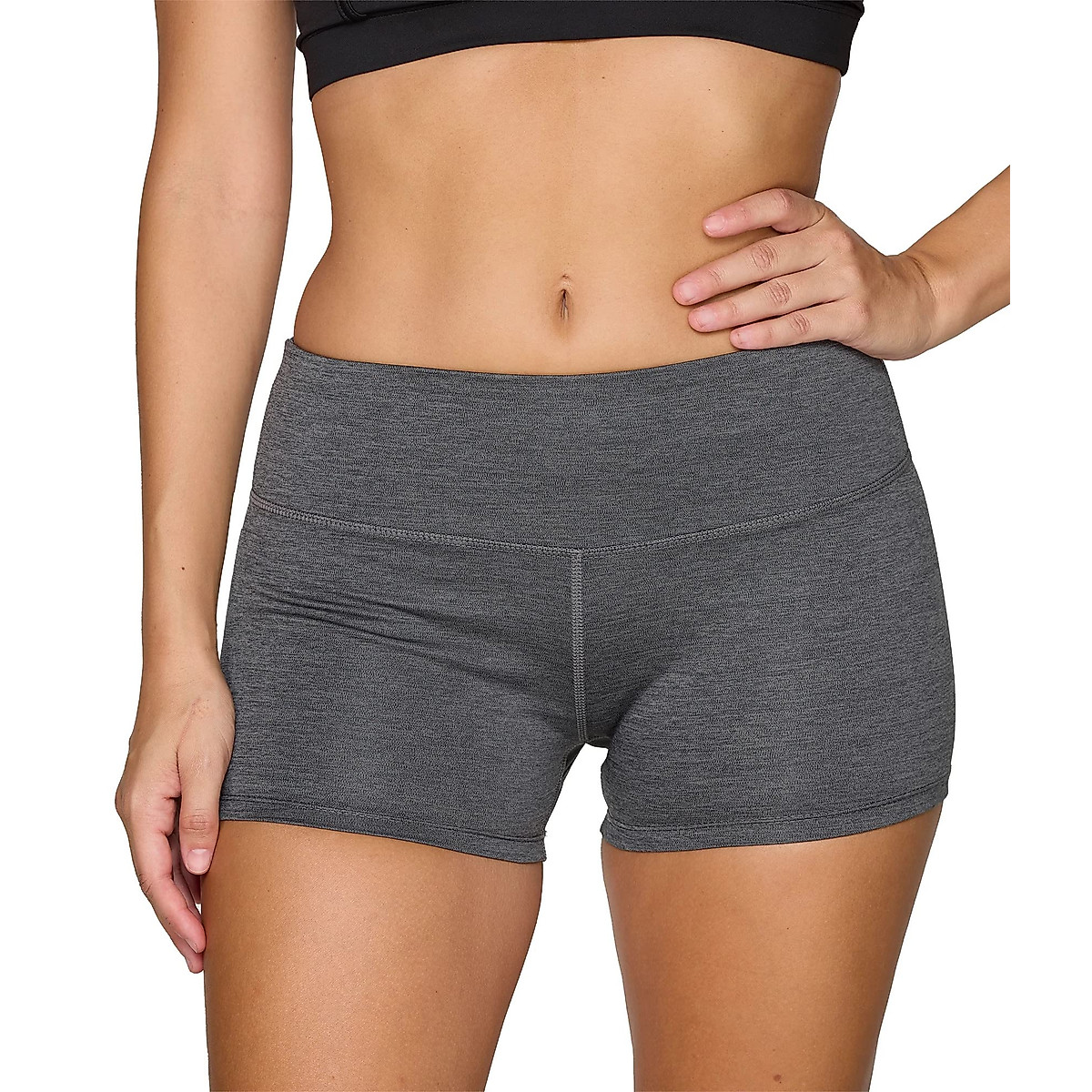 EAFW Women's Ablaze Eco-Friendly Recycled Polyester 3" Bike Short (Heather Charcoal, Small)