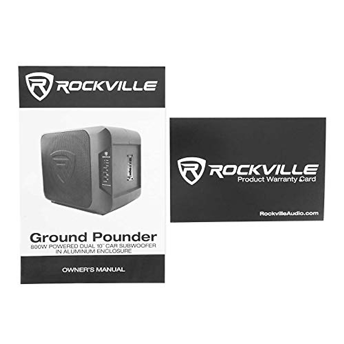 Rockville Ground Pounder 800 Watt Powered Dual 10" Loaded Car Subwoofer+Amp Kit