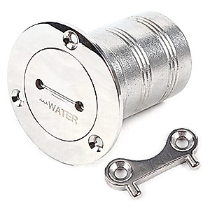 2" Keyless Cap Gas Fuel Tank 316 Stainless Steel Boat Marine Deck Fill/Filler for Boat Yacht RV Trucks Tractors