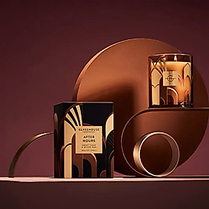 Glasshouse Fragrances After Hours Candle, Triple Scented Natural Soy Wax Blend, 2 Wicks & Glass Jar, 65 Hour Burn Time, Rum & Vanilla, 13.4 Oz (380g)